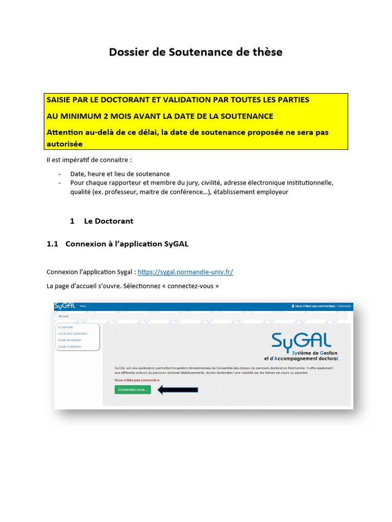 Guide Sygal - Dossier de Soutenance Des Doctorants | PDF