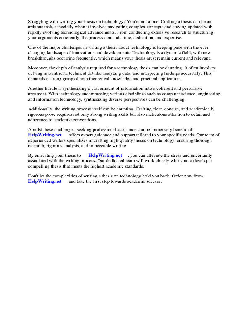 Sample Thesis About Technology | PDF | Learning | Thesis