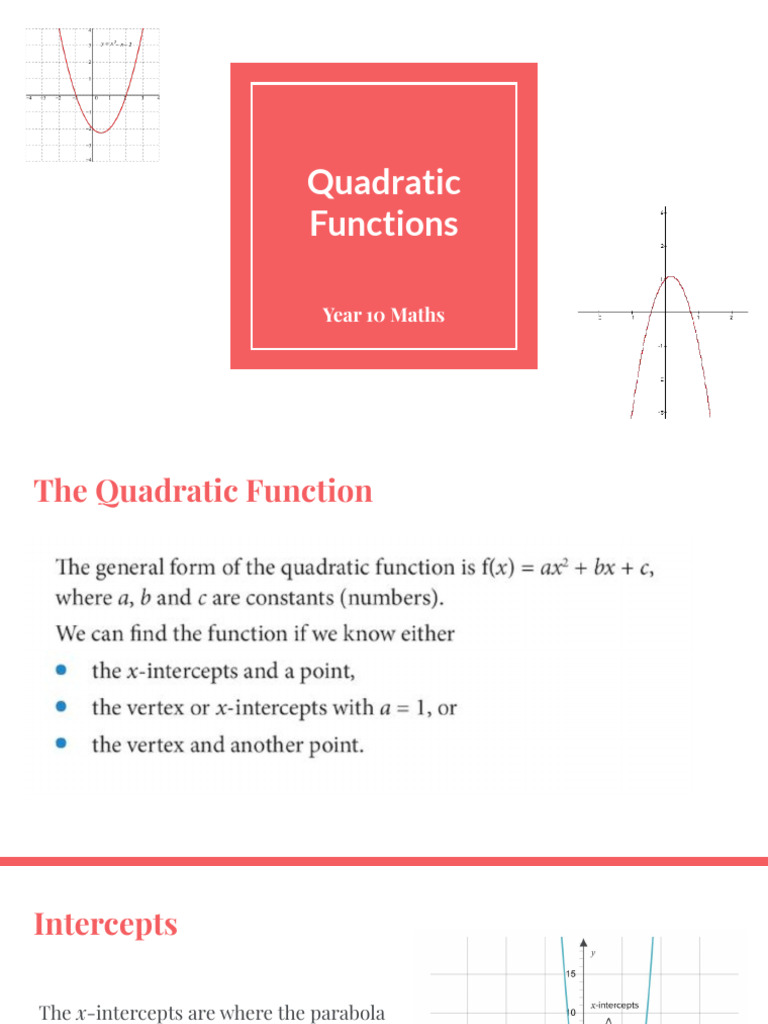 Y10 Quadratic Functions | PDF | Algebra | Analytic Geometry