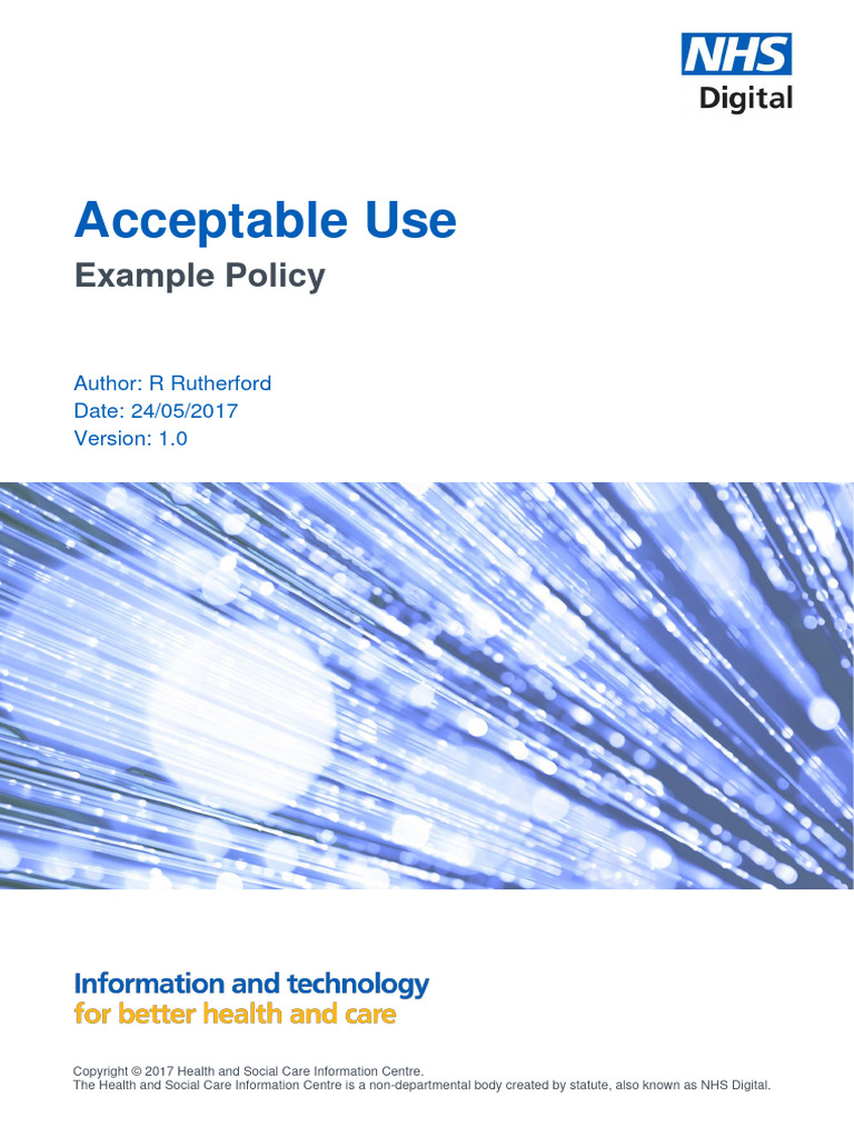 Acceptable Use Example Policy | PDF | Internet | Laptop
