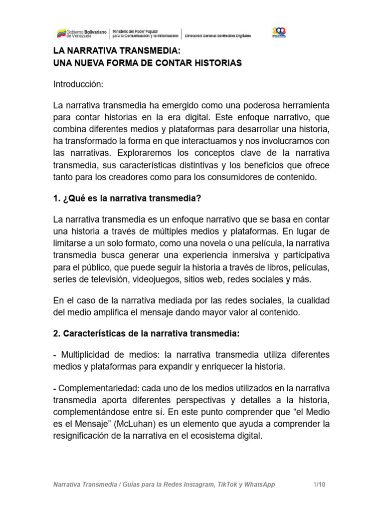 Guia Básica de Plataformas y Narrativa Transmedia | PDF | Negocios