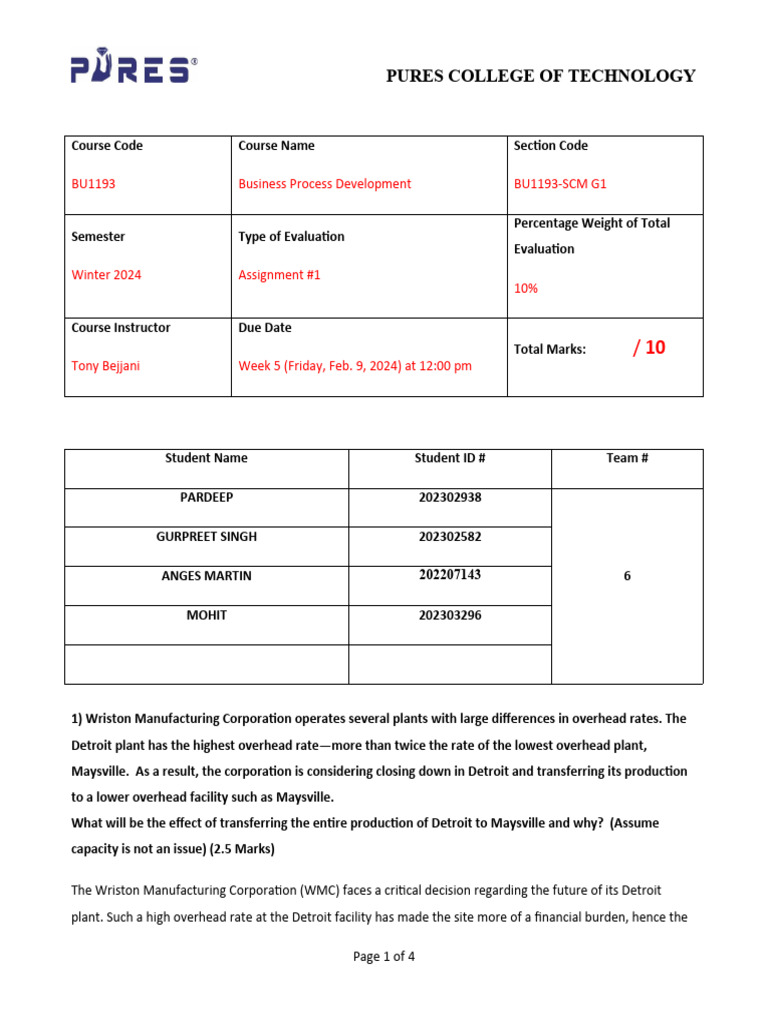 BU BU1193-SCM - G1 - Business - Process - Development - W24 ...