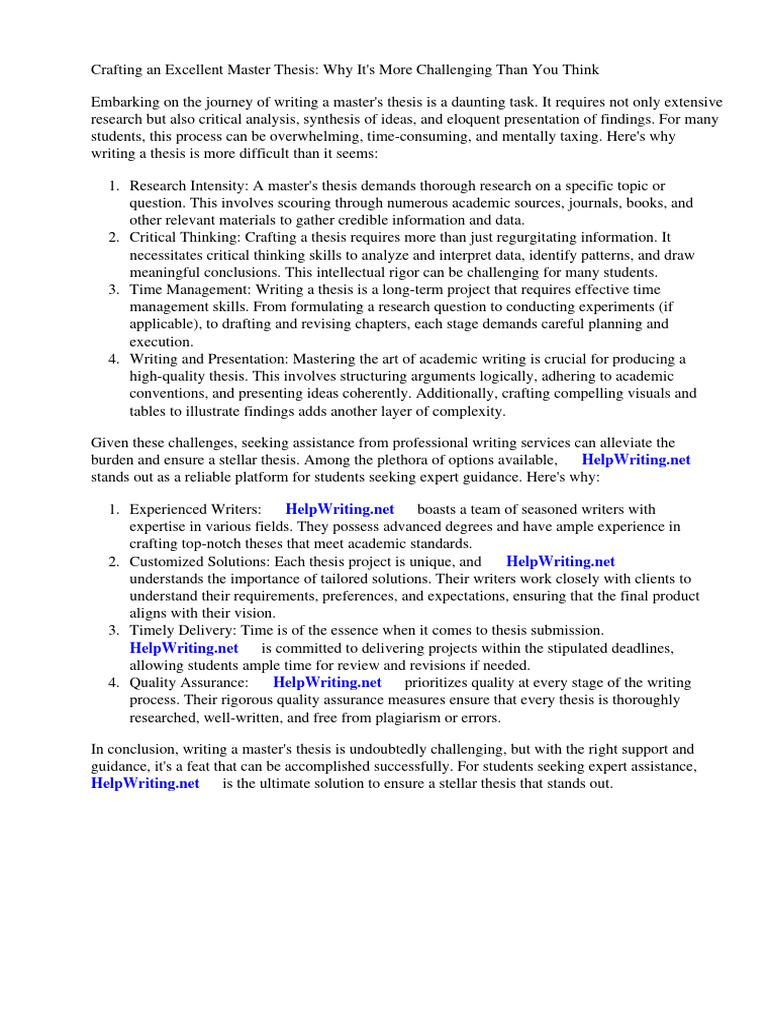 Excellent Master Thesis | PDF | Critical Thinking | Information