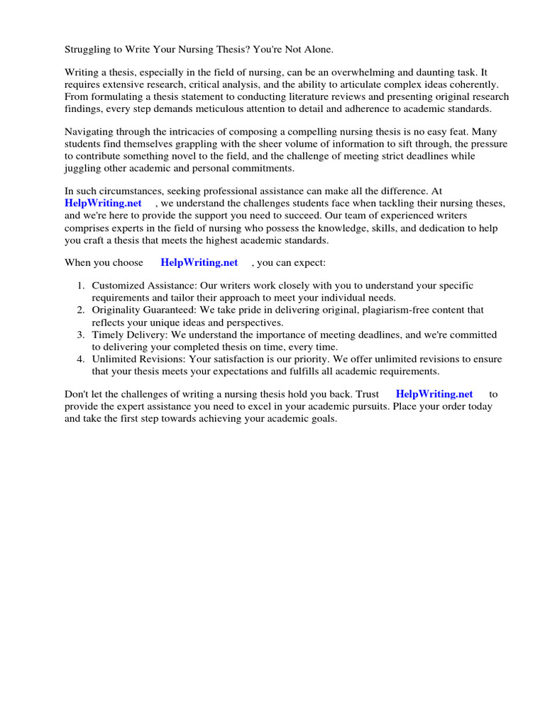 Thesis Title For Nursing | PDF | Thesis | Nursing