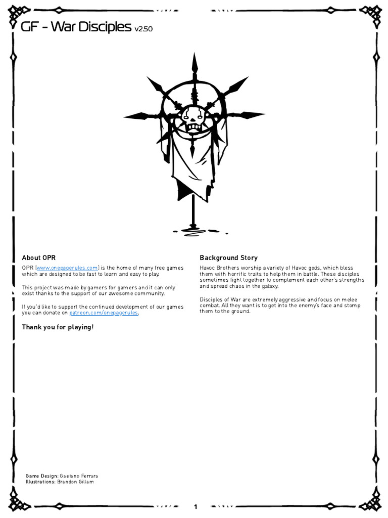 GF - War Disciples v2.50 | PDF | Military Science | Military Technology