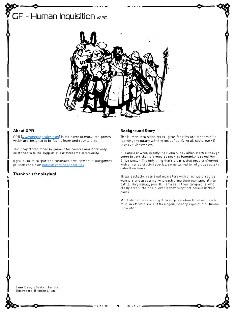 Human Inquisition Game Overview | PDF | Military Technology
