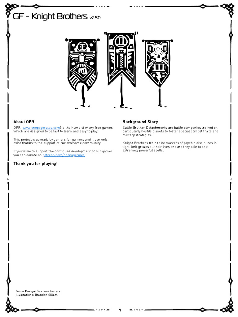 Knight Brothers Game Rules & Units | PDF | Securities | Warfare