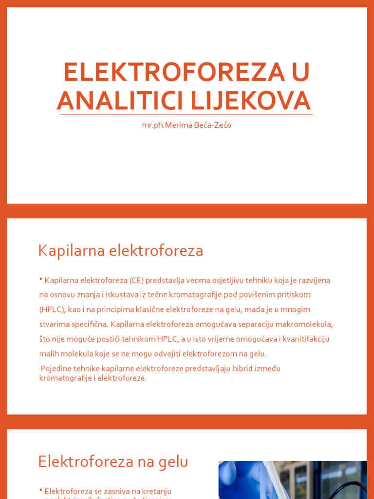 Elektroforeza U Analitici Lijekova | PDF