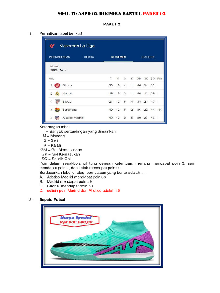 To 2 Paket 2 Mat Dikpora | PDF