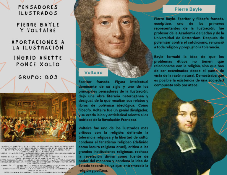 Pensadores Ilustrados Pierre Bayle | PDF | Era de iluminacion | Voltaire