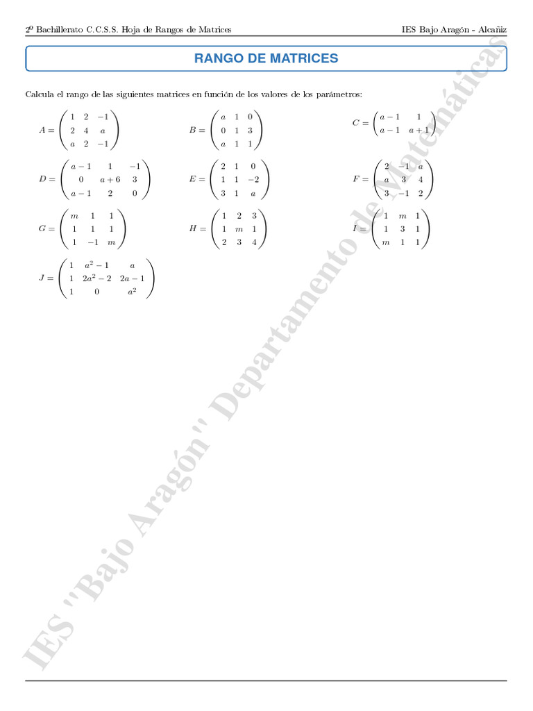 2BTO RangosMatrices | PDF