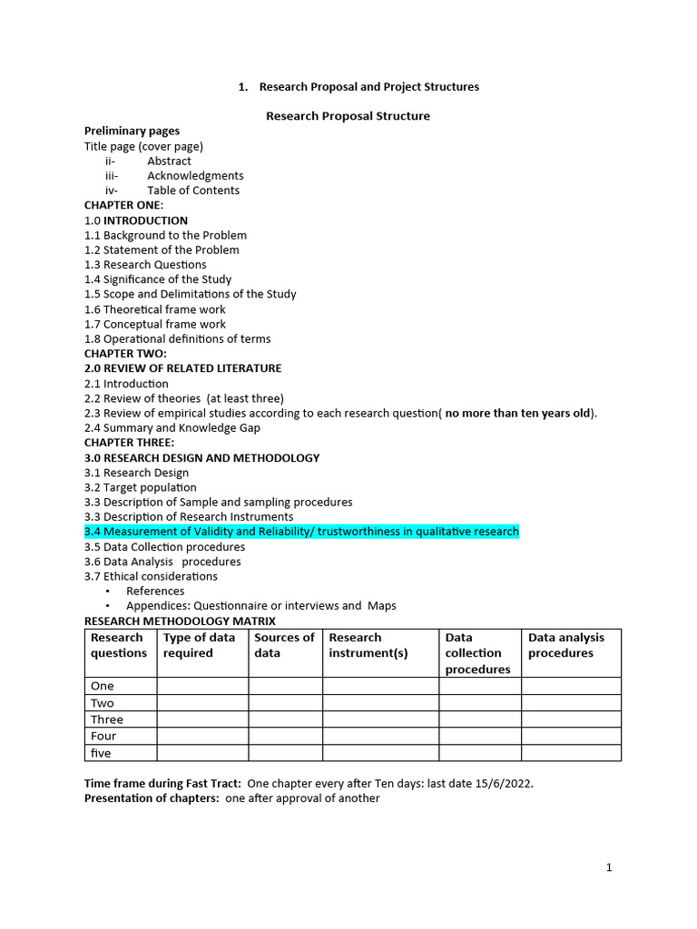 Research Proposal Structure Updated 2023 | PDF | Methodology ...