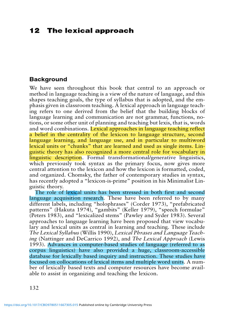 The Lexical Approach | PDF | Lexicon | Language Acquisition