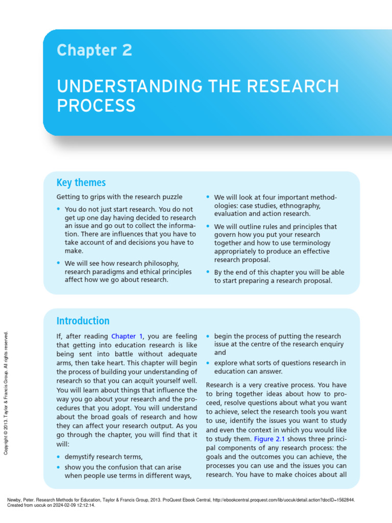 Research Methods For Education - (Chapter 2 Understanding The Research ...