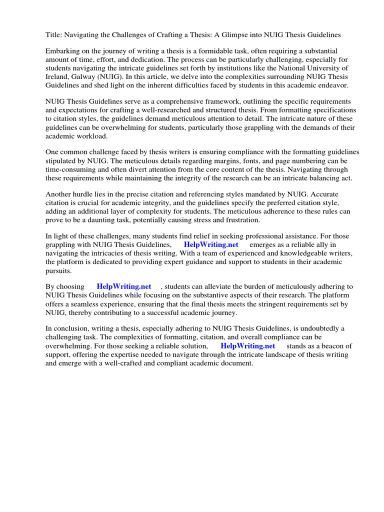 Nuig Thesis Guidelines | PDF | Thesis | Science Nuig Thesis Guidelines | PDF | Thesis | Science