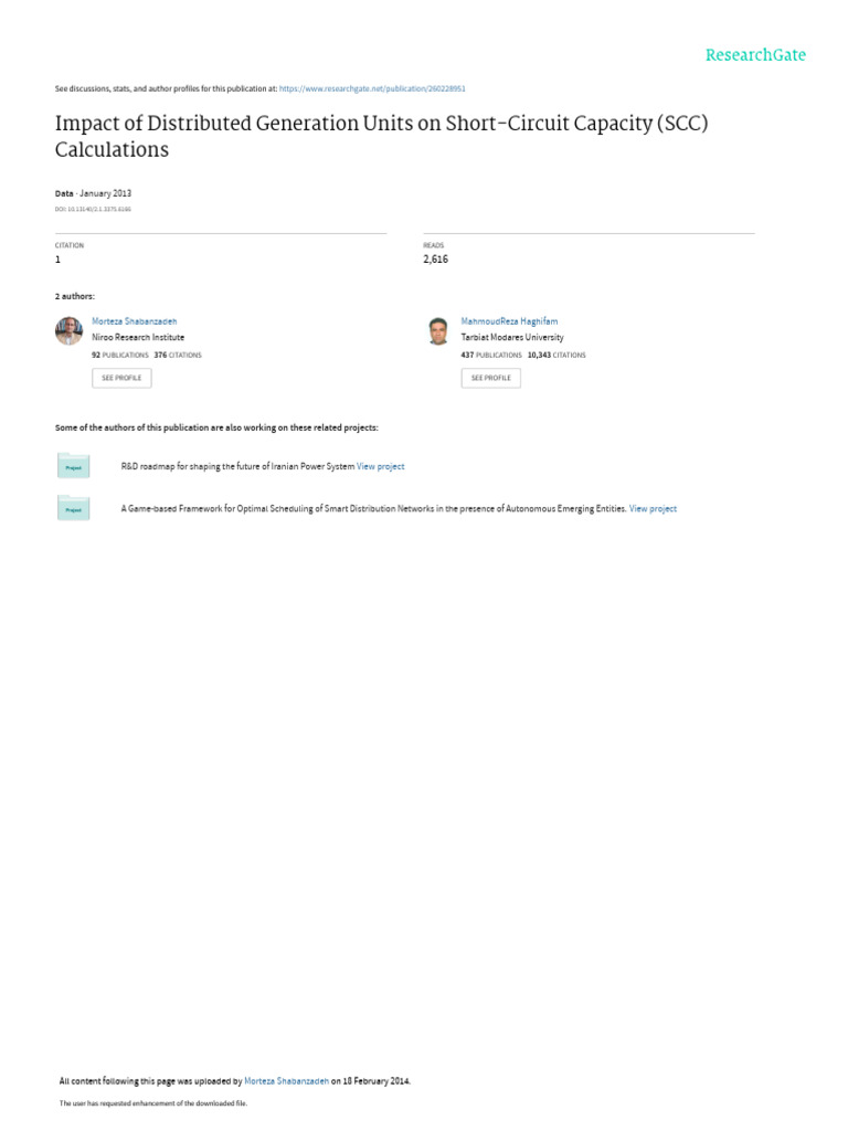 Impact of Distributed Generation Units On Short Circuit Capacity ...