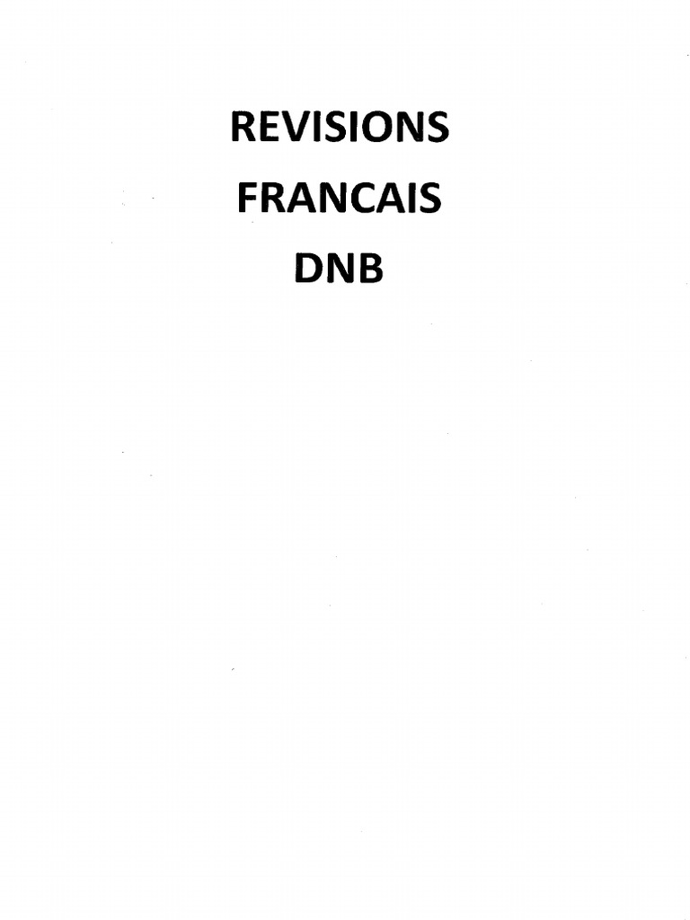 Dossier Revisions Francais DNB | PDF