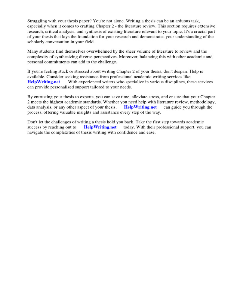 Example of Thesis Paper Chapter 2 | PDF