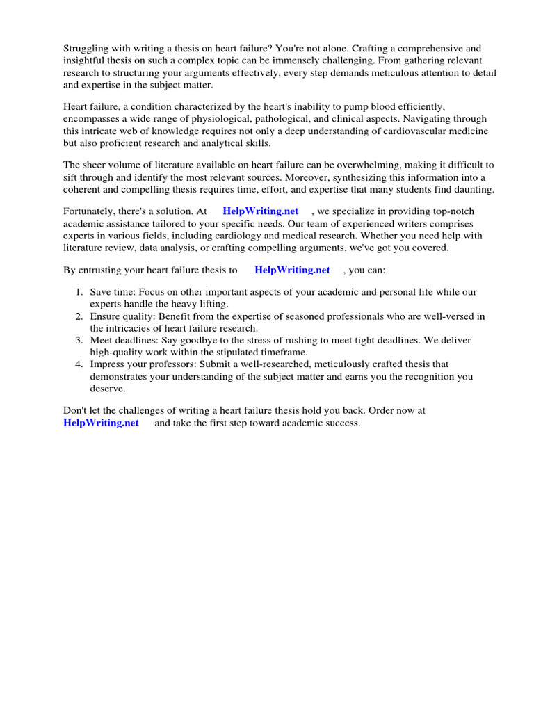 Heart Failure Thesis | PDF | Myocardial Infarction | Heart