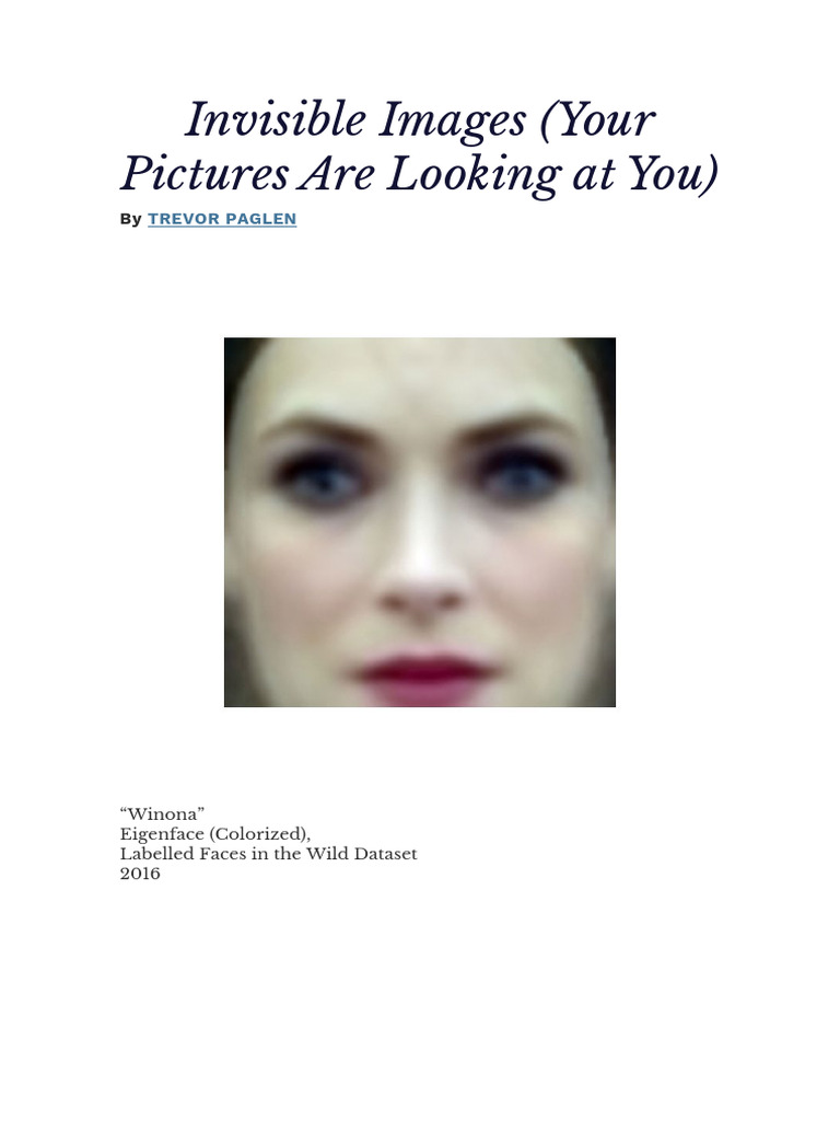 Invisible Images (Your Pictures Are Looking at You) | PDF