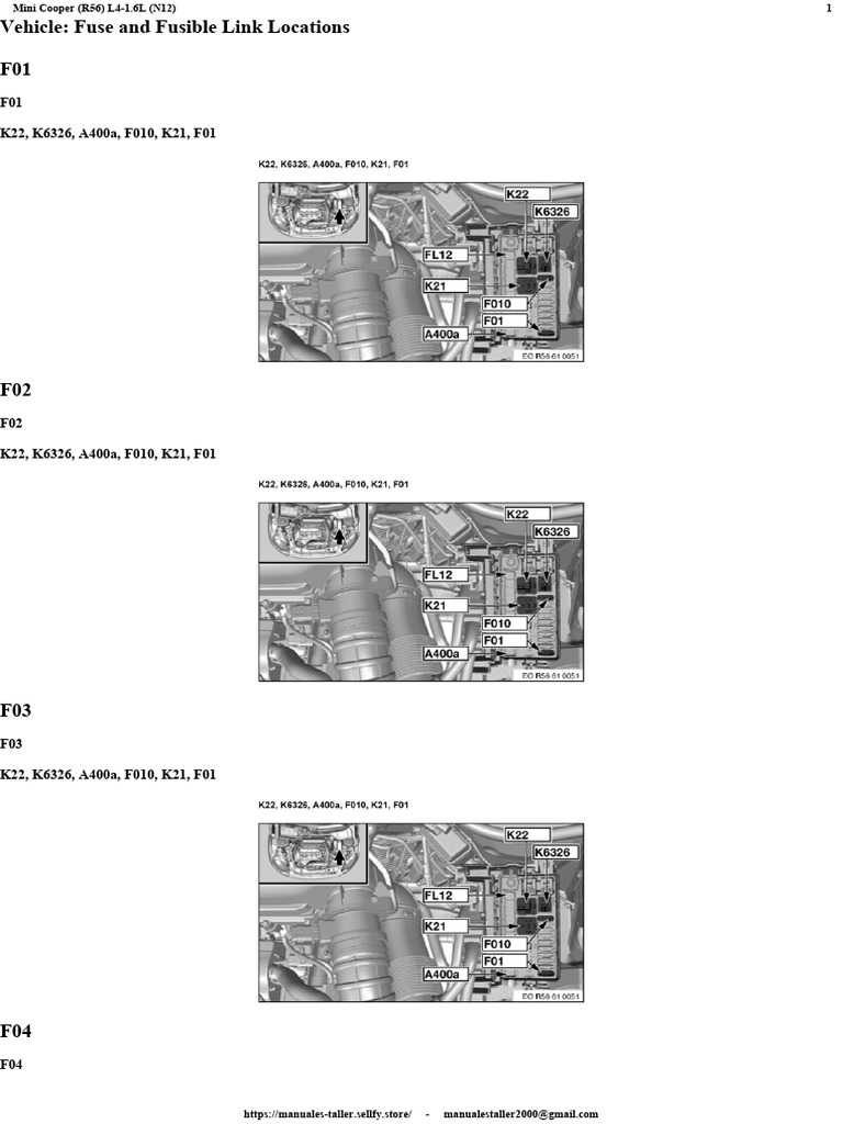 Mini Cooper R56 N12 Fuse Locations | PDF | Automotive Industry | Chess ...