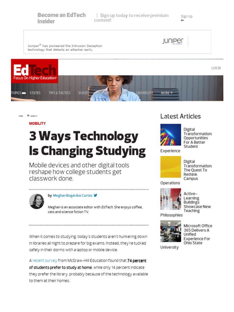 3 Ways Technology Is Changing Studying - EdTech Magazine | PDF | Educational Technology | Mobile App