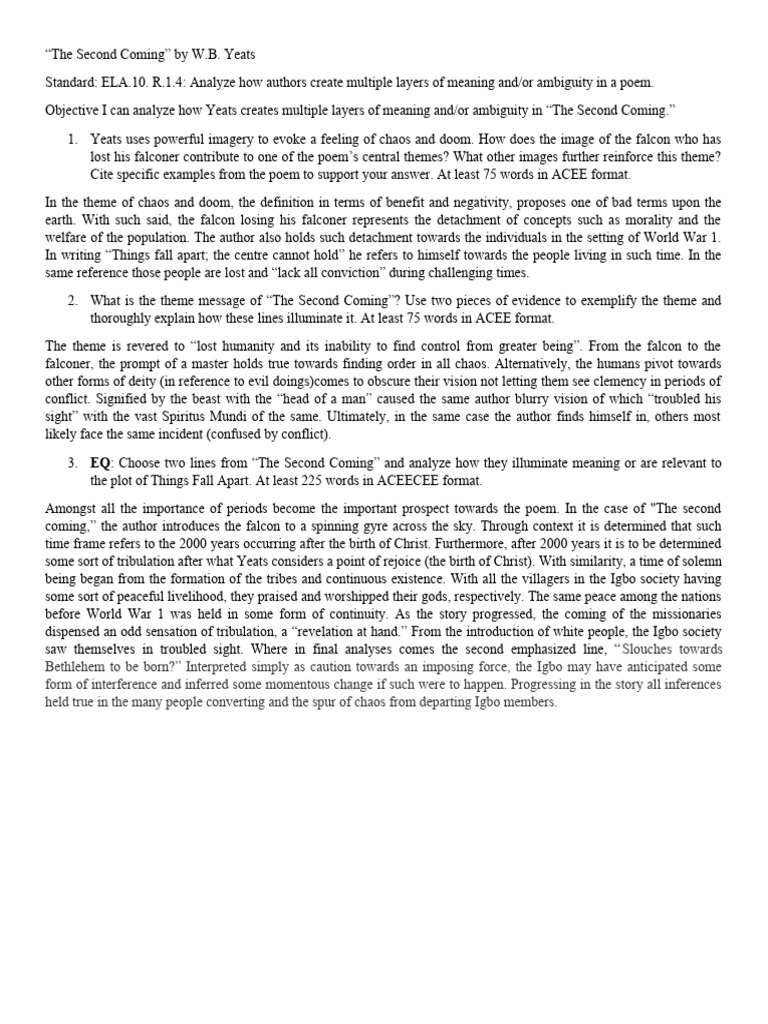 The Second Coming | PDF | Religious Belief And Doctrine