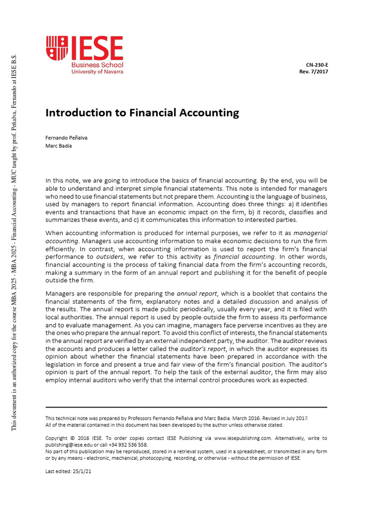 Introduction To Financial Accounting | PDF