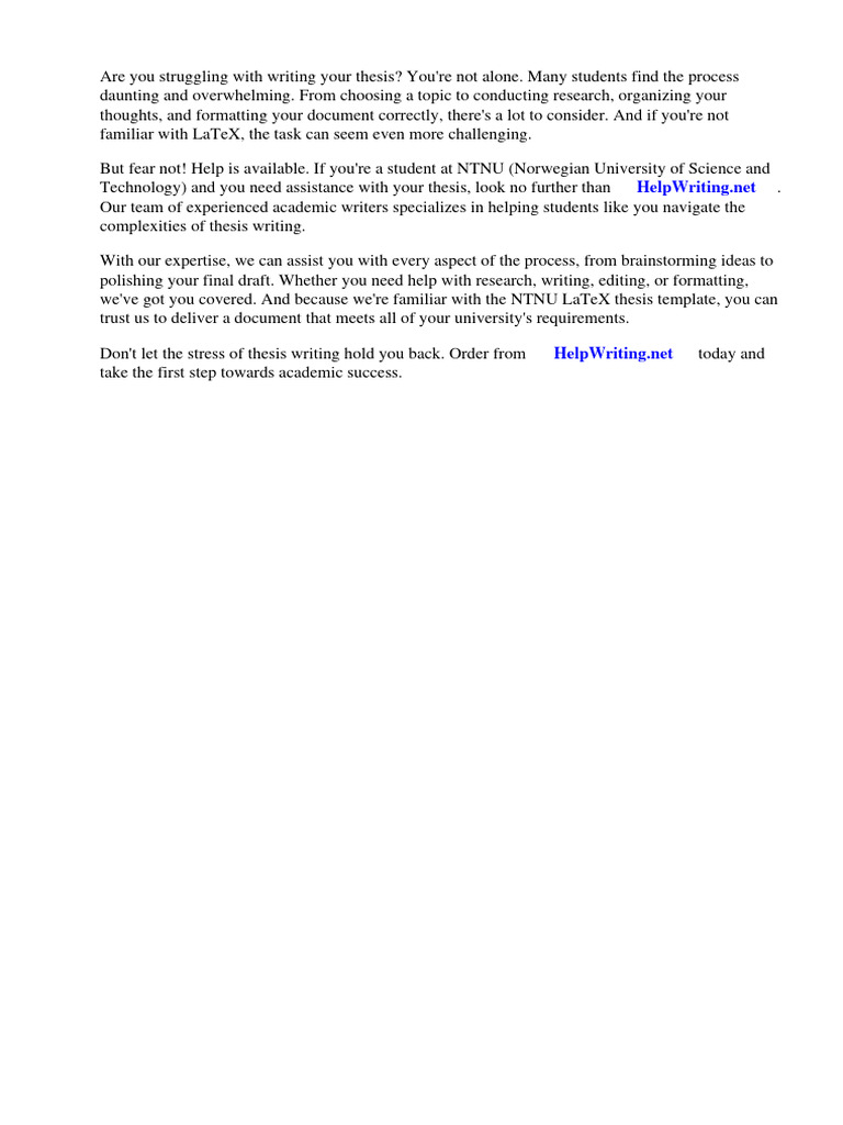 Ntnu Latex Thesis Template | PDF | Thesis | Te X