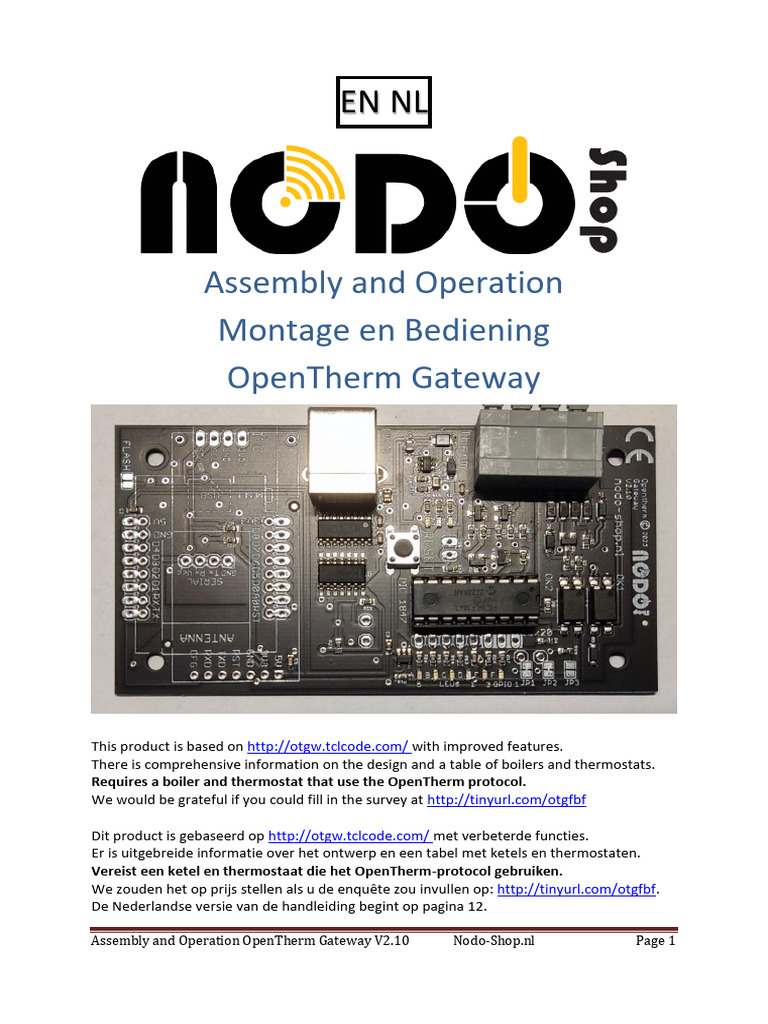 OpenTherm Gateway Assembly Guide | PDF
