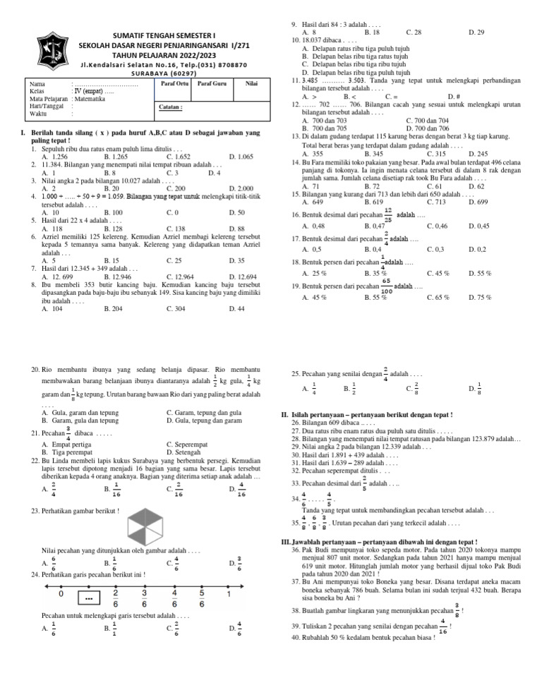 STS I MTK - Kls 4 | PDF