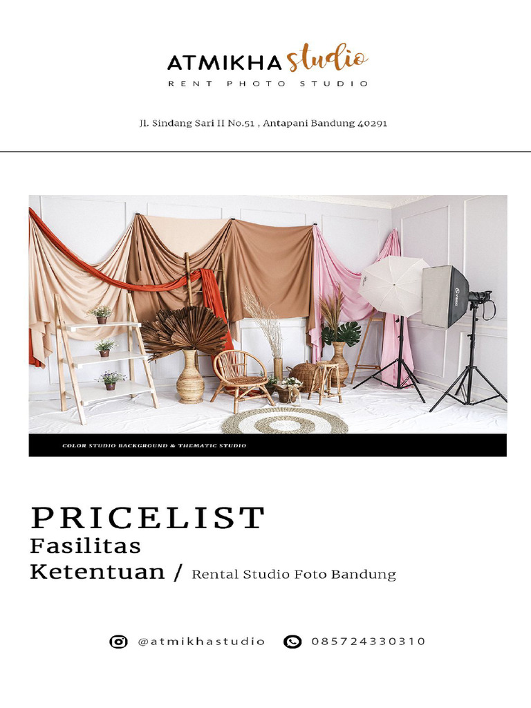 Atmikha Studio - Pricelist Rental (Update) | PDF