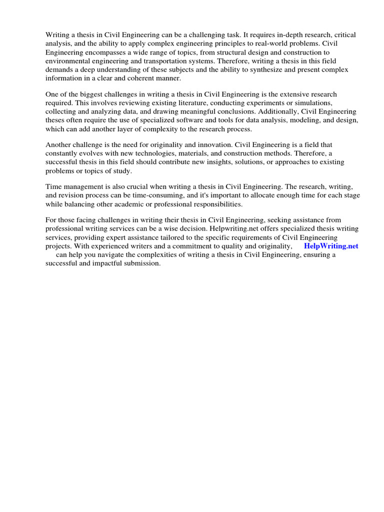 Thesis in Civil Engineering | PDF | Thesis | Engineering