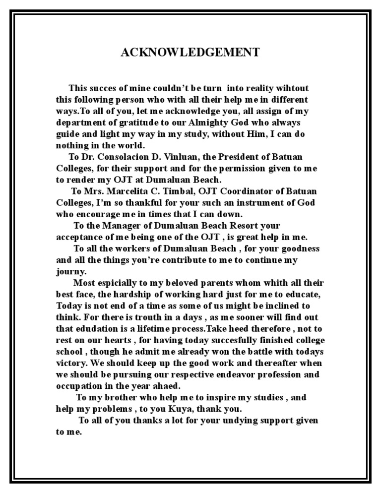 Acknowledgement | PDF