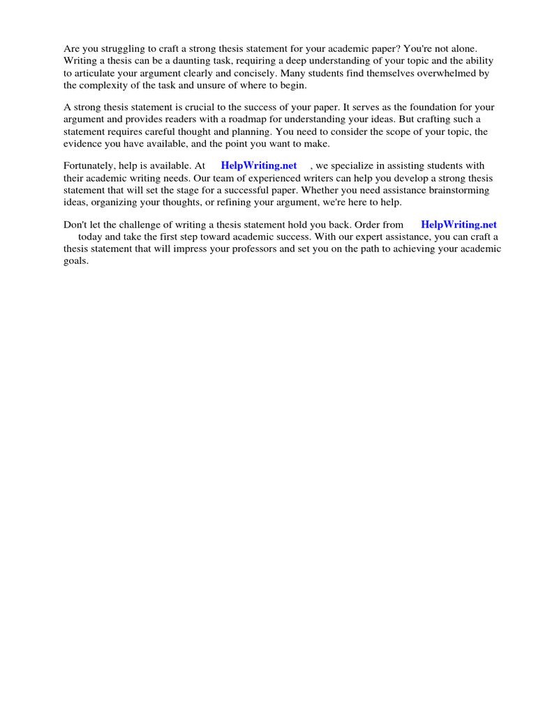 Writing Strong Thesis Statement Examples | PDF | Essays | Thesis