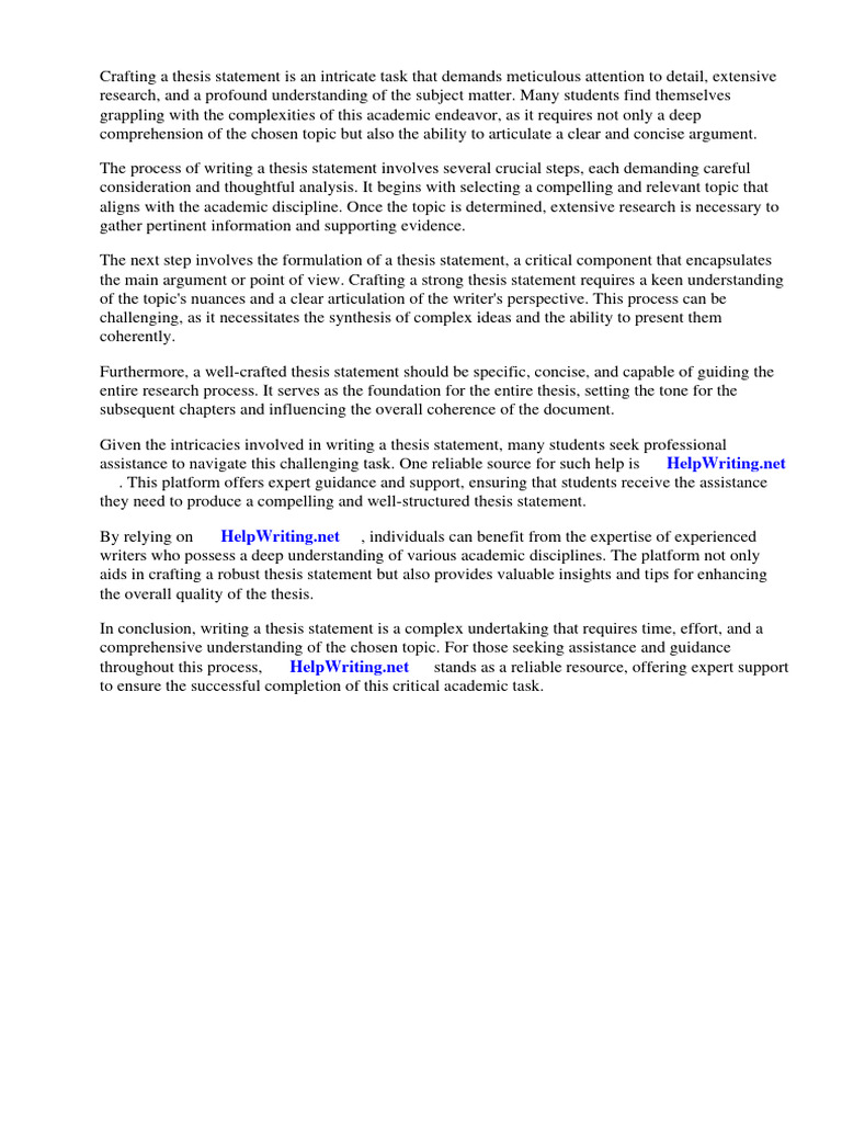 Step by Step Guide To Writing A Thesis Statement | PDF