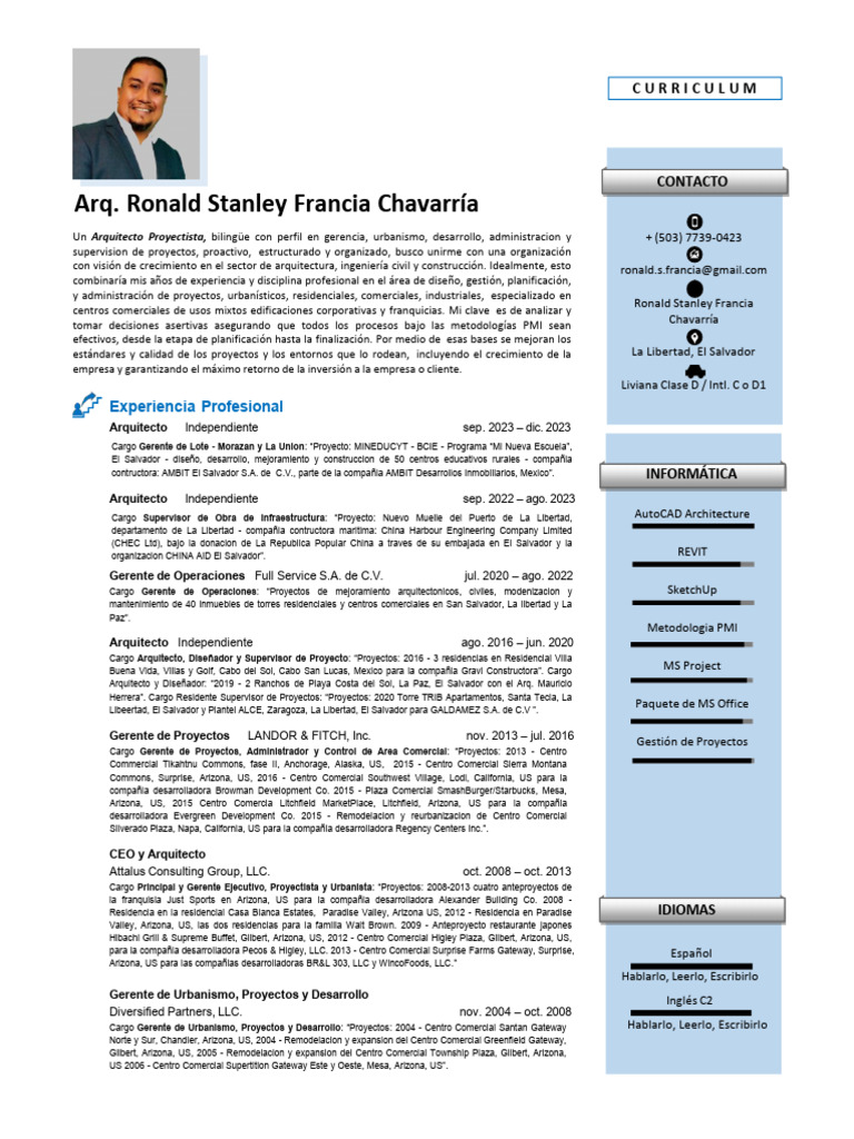 Ronald Francia CV-Esp-2023WEB-V2 | PDF | Ingeniería