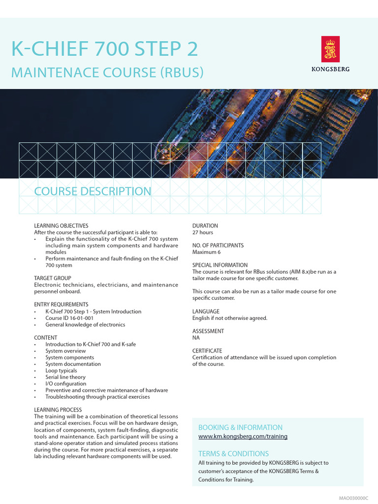 K-Chief 700 Step2 Maintenance Course (RBUS) - Kongsberg™ | PDF ...
