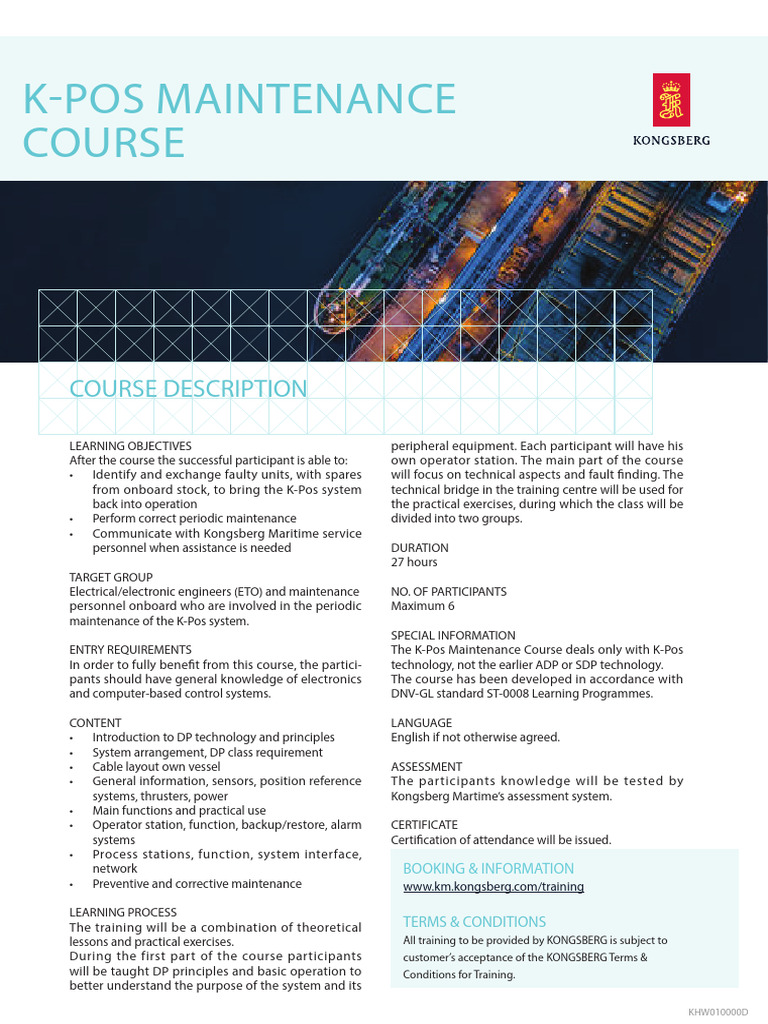 K-Pos Maintenance Course - Kongsberg™ | PDF | Information