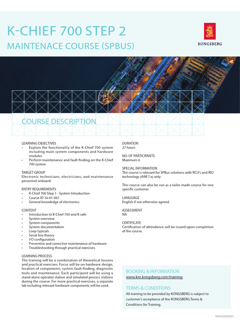 K-Chief 700 Step2 Maintenance Course (SPBUS) - Kongsberg™ | Download ...