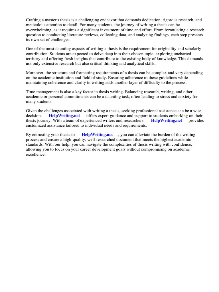 Master Thesis Career Development | PDF | Thesis | Essays