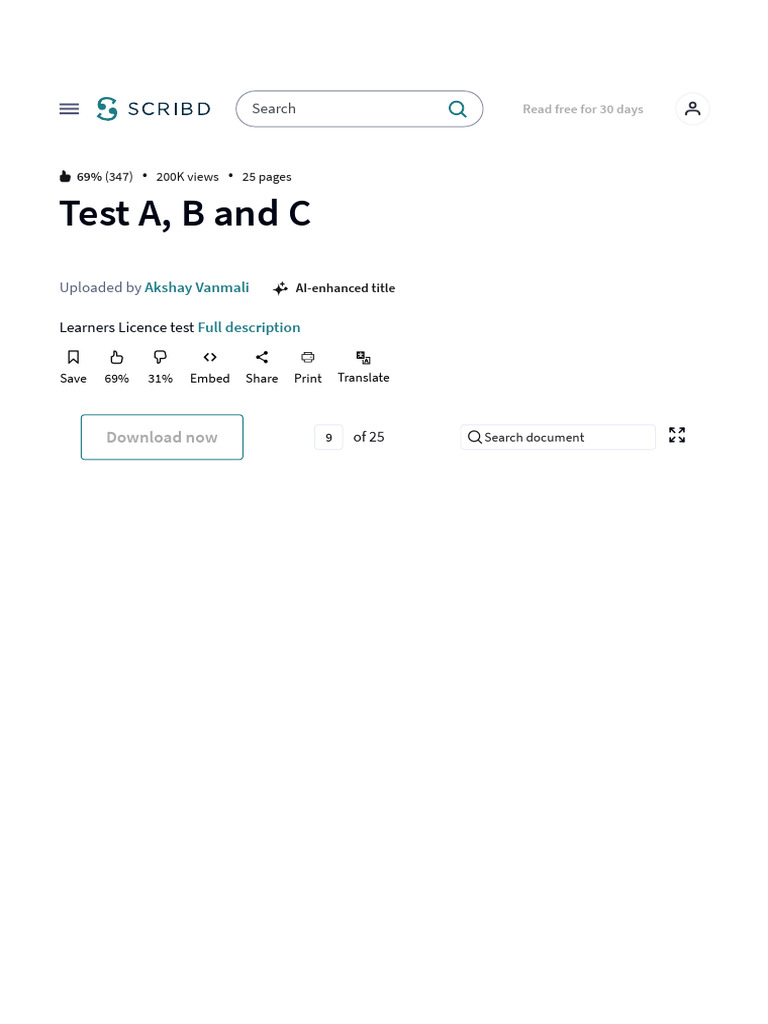 Test A, B and C - PDF - Traffic - Traffic Light | PDF | Scribd | Websites