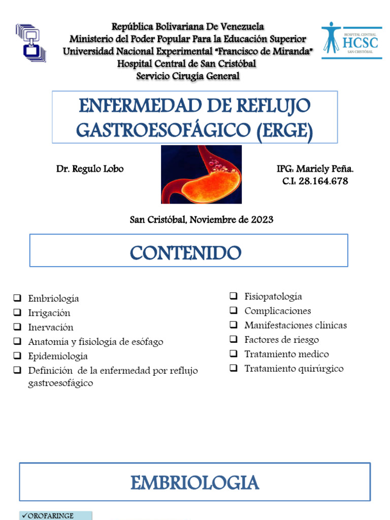 ERGE | PDF | La enfermedad por reflujo gastroesofágico | Esófago