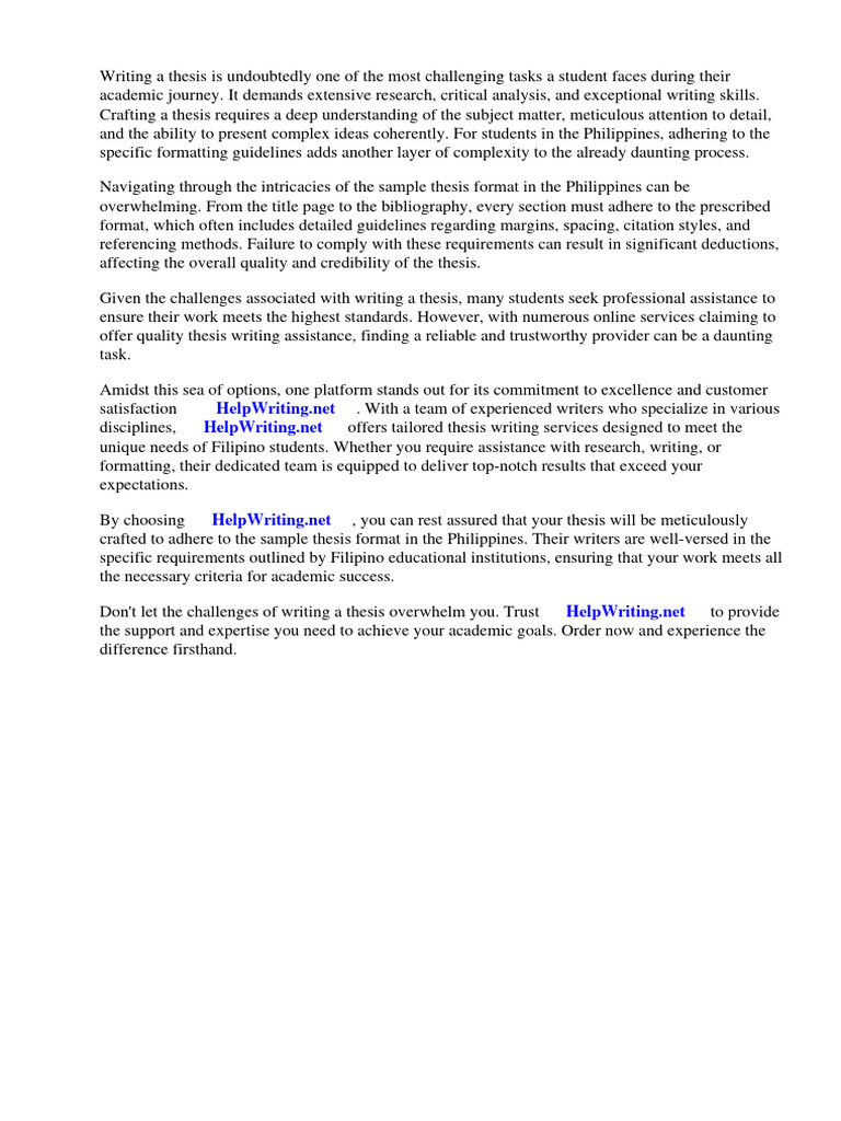 Sample Thesis Format Philippines | PDF | Thesis | Tagalog Language
