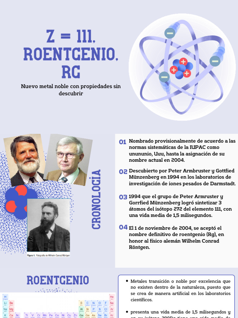 ROENTGENIO | PDF | Conjuntos de elementos químicos | Elementos químicos
