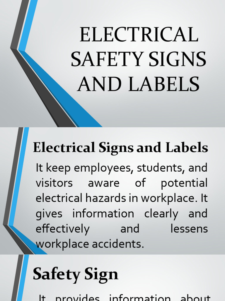 Electrical Safety Signs and Labels | PDF | Technology & Engineering