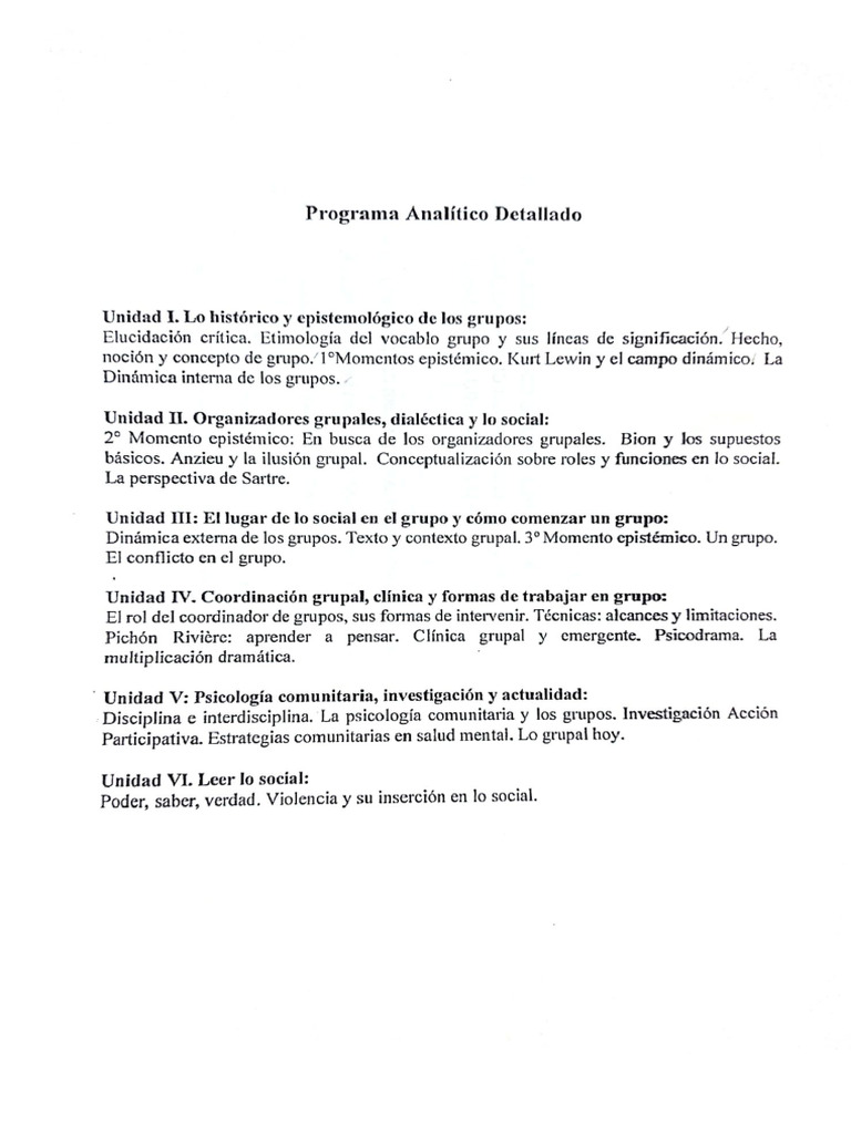 Programa Análisis Grupal | PDF