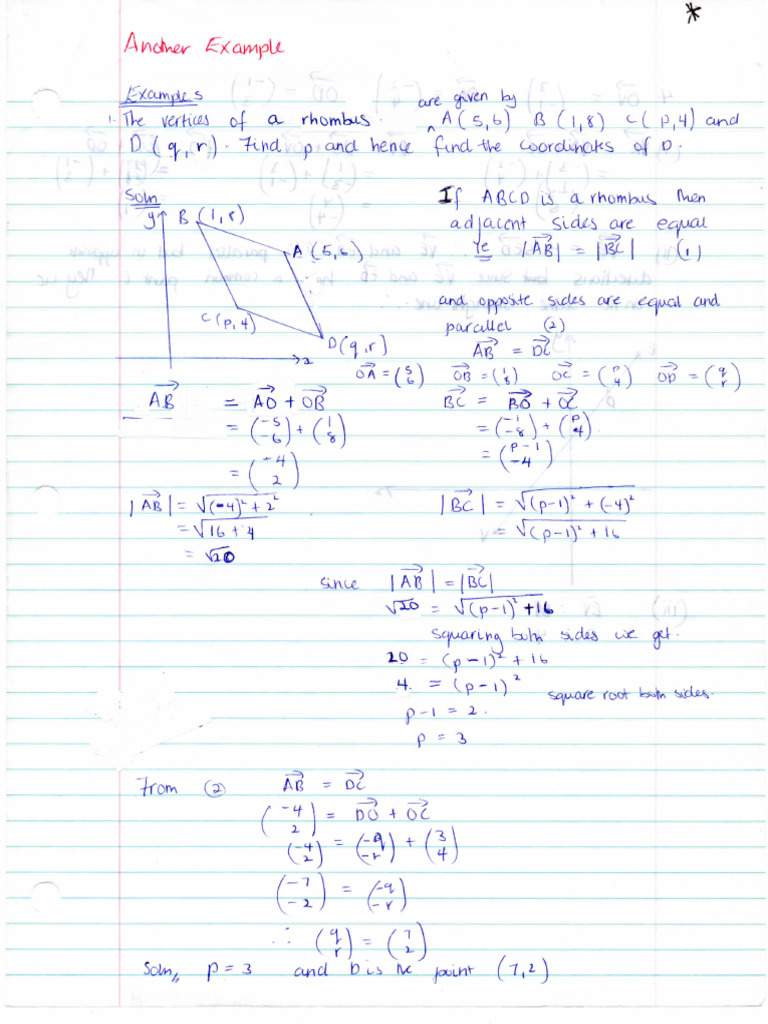 Vectors Example | PDF