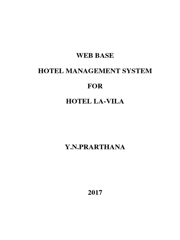 Web Base Hotel Management System FOR Hotel La-Vila | PDF | Conceptual ...