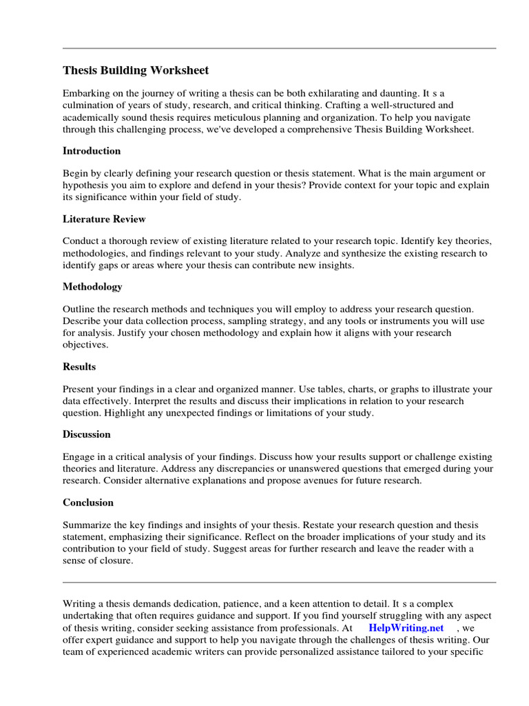 Thesis Statement Writing Guide | PDF | Methodology | Critical Thinking